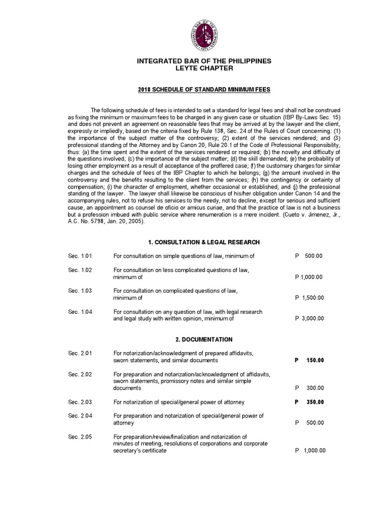Integrated Bar of The Philippines Leyte Chapter | PDF | Attorney's Fee ...