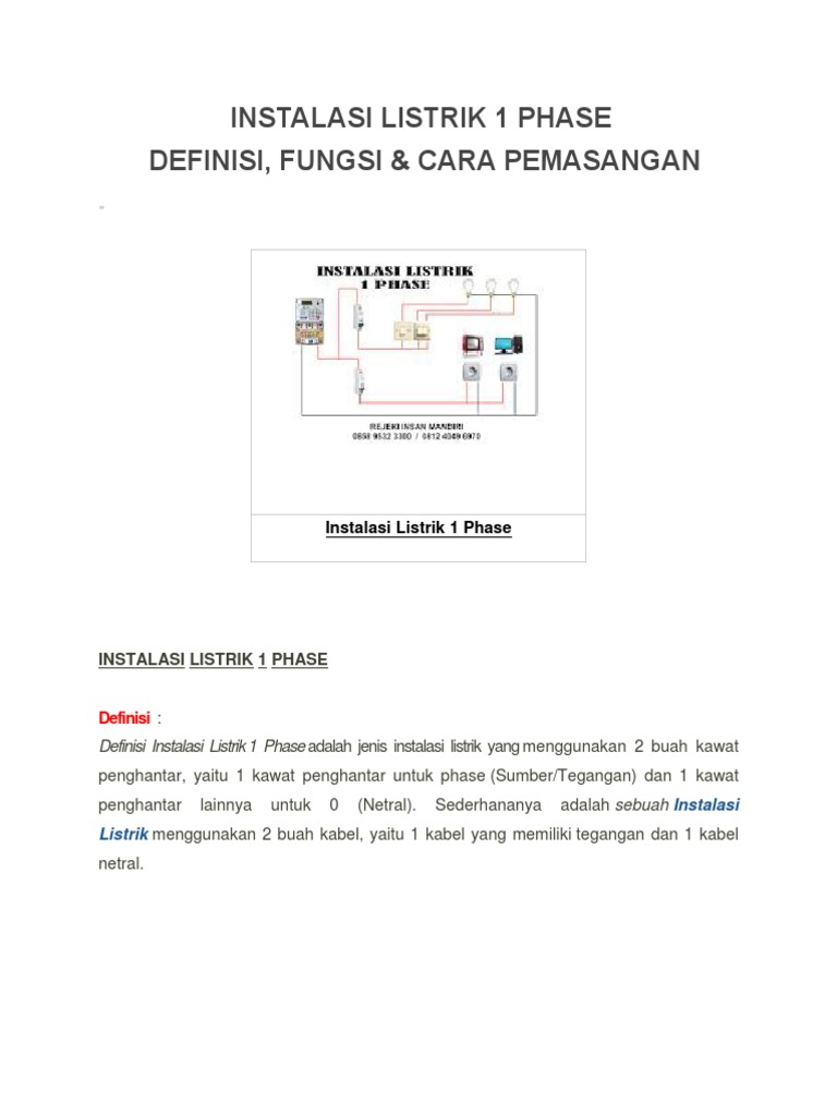 Panduan Instalasi Listrik 1 Phase | PDF
