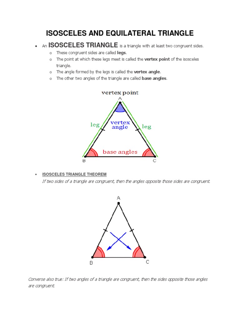 Reviewer 4 Geom Isosceles and Equilateral Triangle | PDF | Triangle | Angle