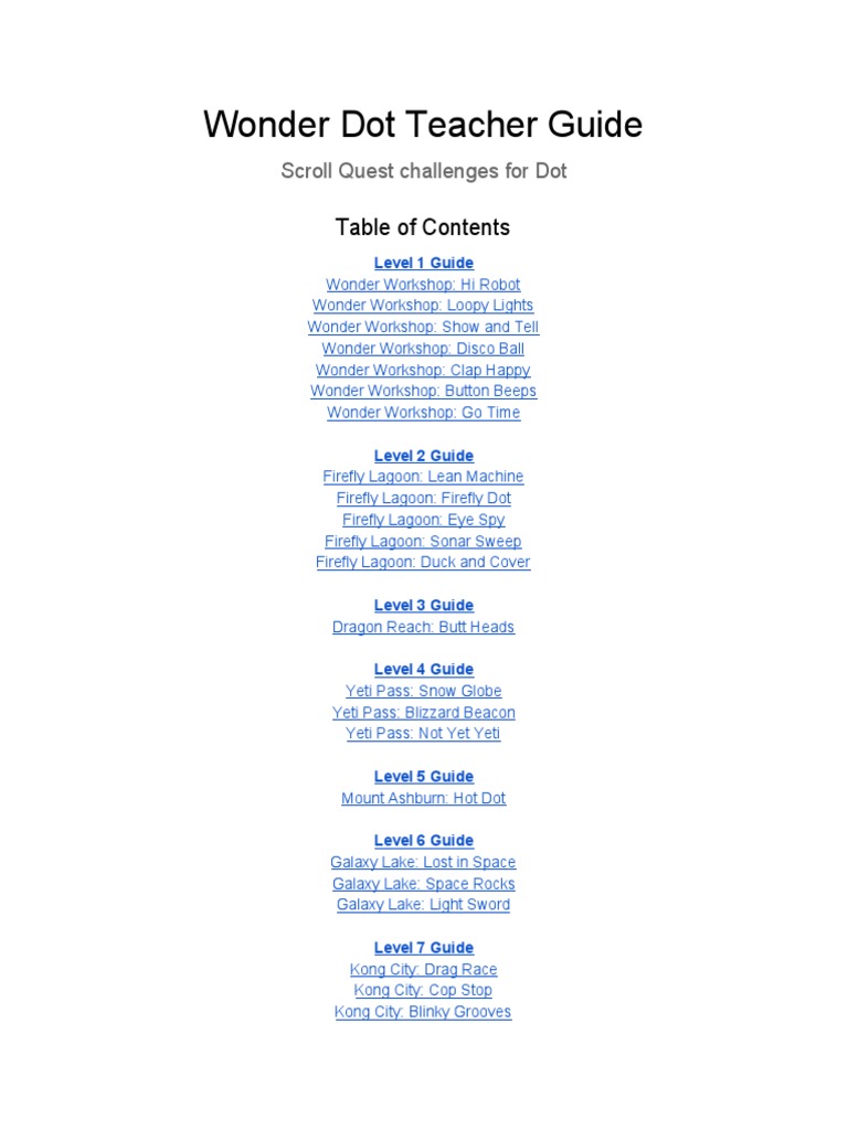 Wonder Dot Teacher Guide | PDF | Nature