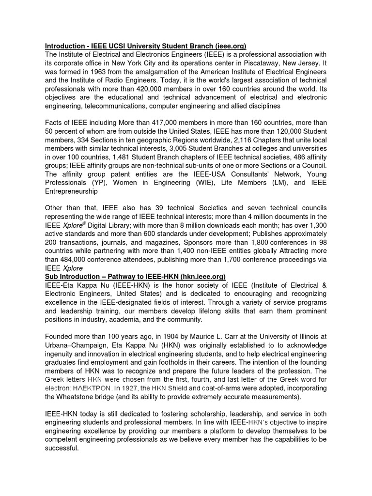 IEEE Introduction PDF | PDF | Institute Of Electrical And Electronics ...