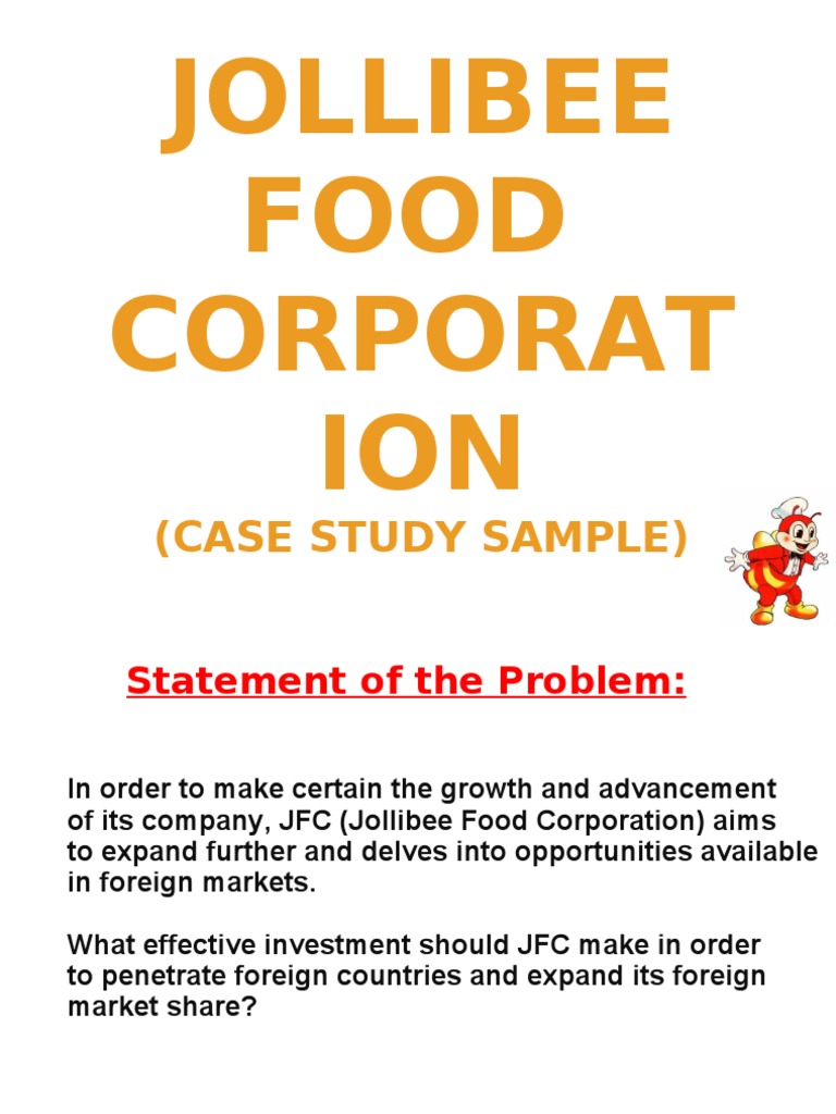Jollibee Food Corporat ION: (Case Study Sample) | PDF | Fast Food ...