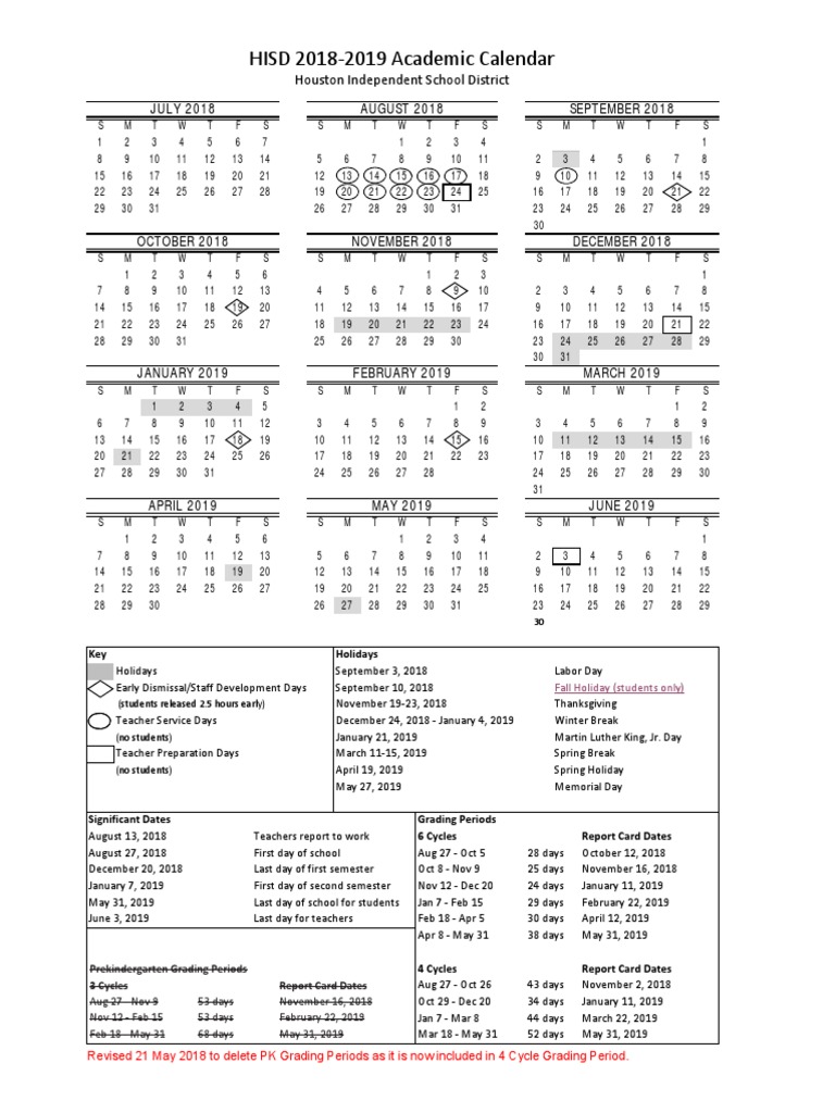 2018 19academiccalendar Updatedmay2018 | PDF | Observances ...