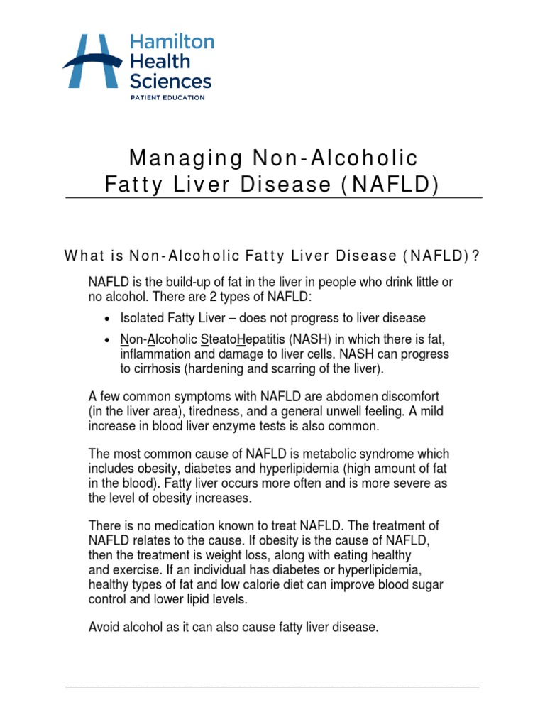 Managing NAFLD - Hamilton Health Sciences PDF | PDF | Nutrition Facts ...