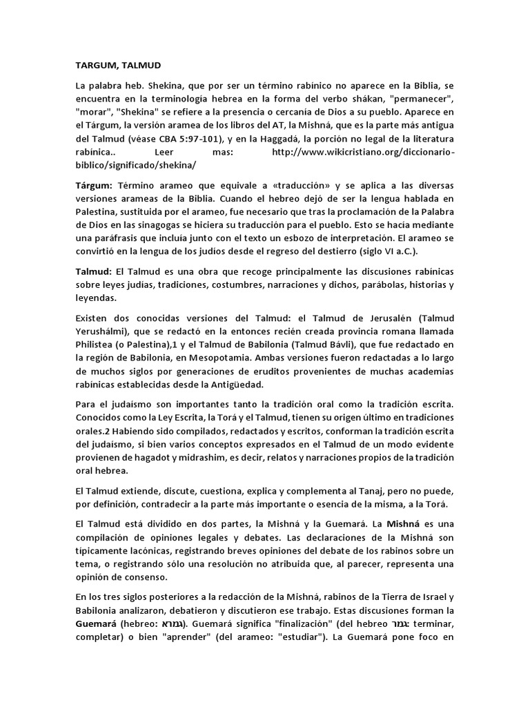Shekina y el Talmud: Conceptos Clave | PDF | Talmud | Judaísmo