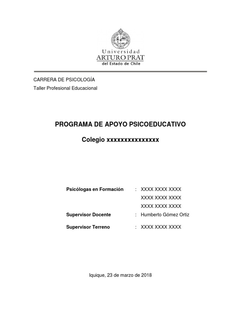 Formato Programa de Apoyo Psicoeducativo | PDF