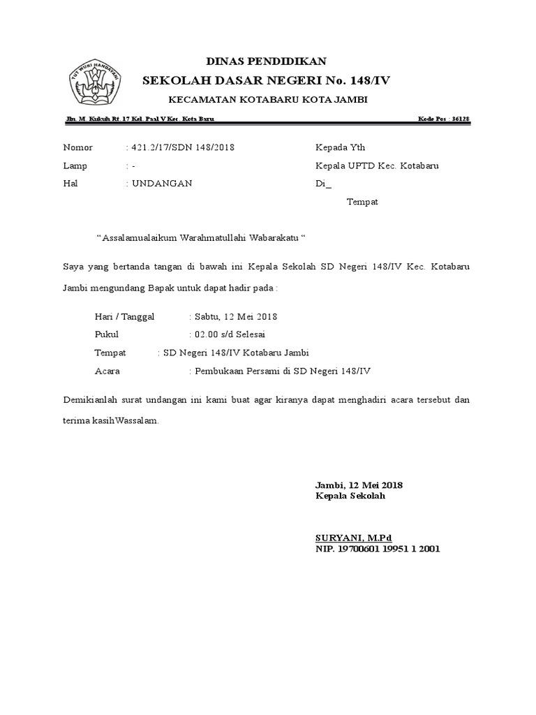 Surat Undangan Persami | PDF