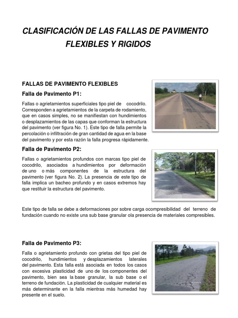 Clasificación De Fallas En Pavimentos Pdf Falla Geología Hormigón