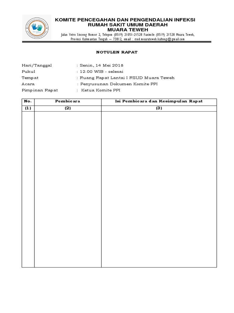 Blanko Notulen Dan Daftar Absen PPI | PDF