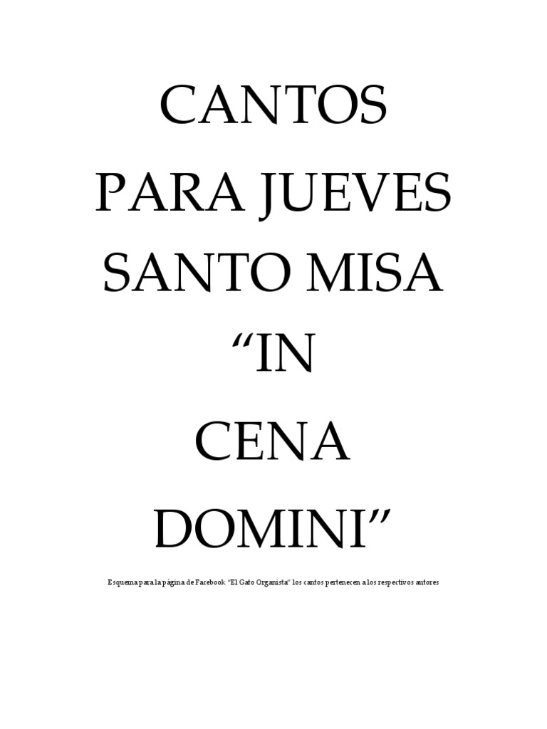 Cantos para El Jueves Santo | PDF