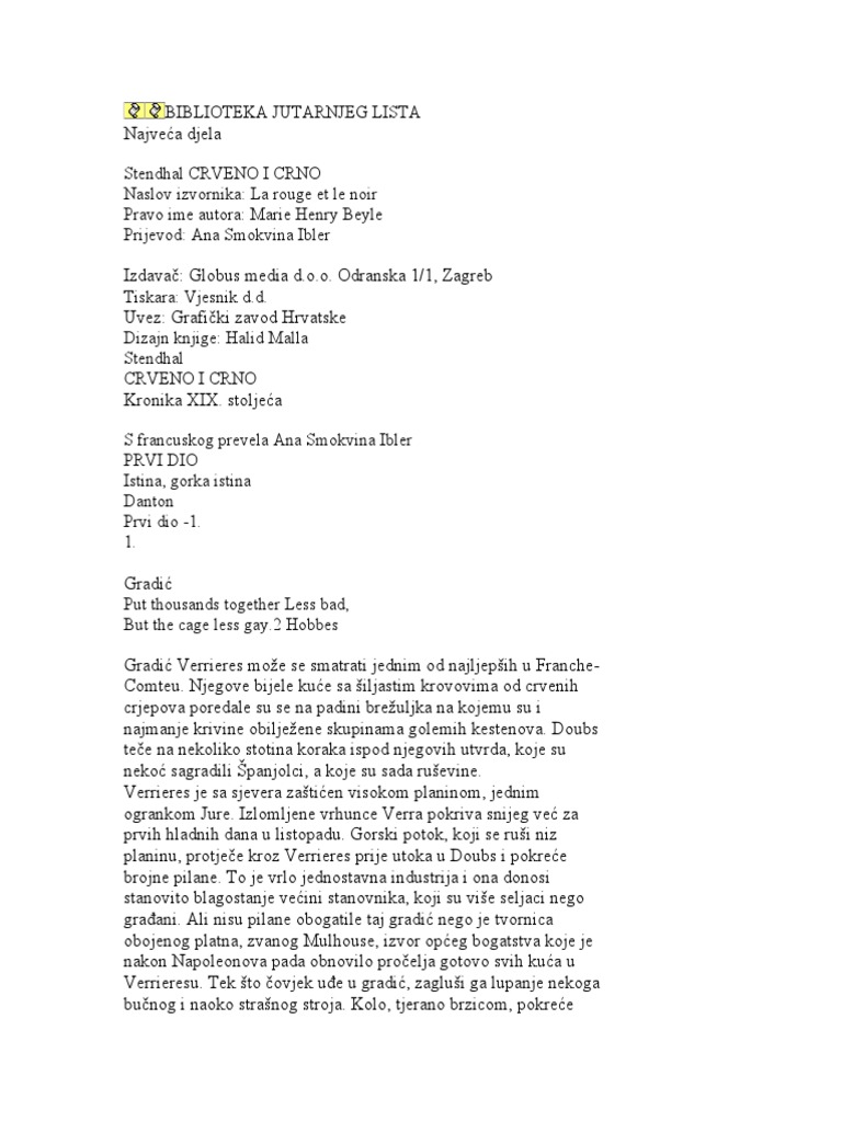 Crveno I Crno Stendal | PDF