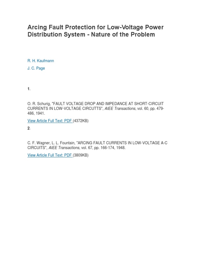 Arcing Fault Protection For Low | PDF | Science & Mathematics