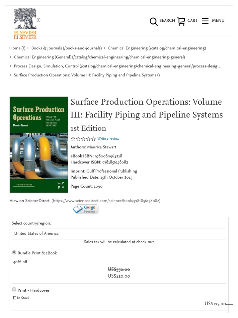 Surface Production Operations - Volume III - Facility Piping and ...