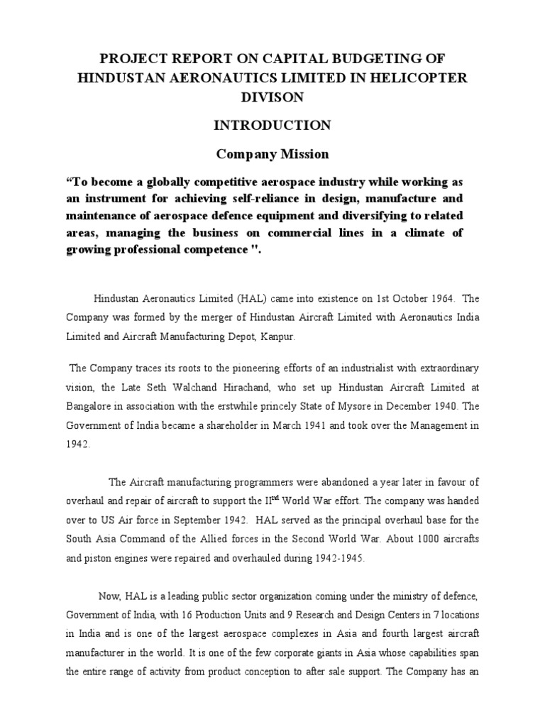 Project Report On Capital Budgeting | PDF | Payments | Bookkeeping