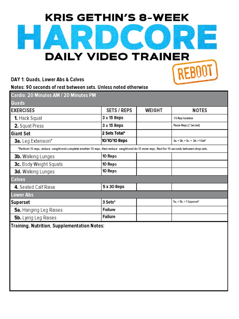 Kris Gethin 8 Week | PDF | Limbs (Anatomy) | Sports