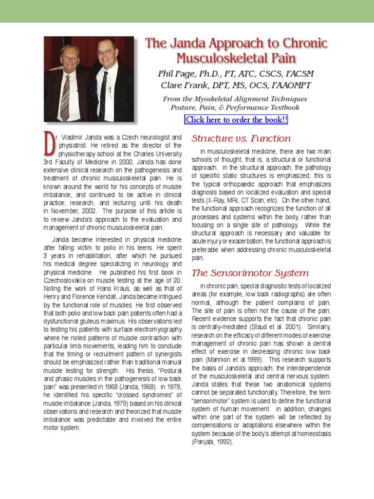 Janda Approach | PDF | Muscle | Physical Therapy