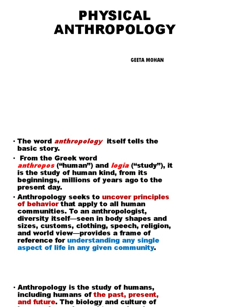 Anthropology PPT New | PDF | Anthropology | Human