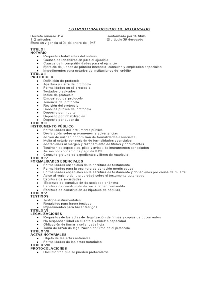 Estructura Codigo de Notariado | PDF | Gobierno | Justicia