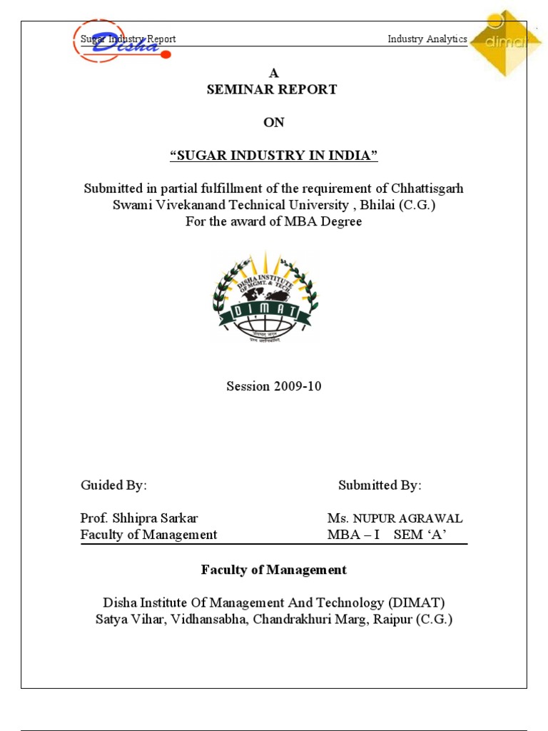 MBA Sugar Industry Analysis | PDF | Sugar | Diet & Nutrition