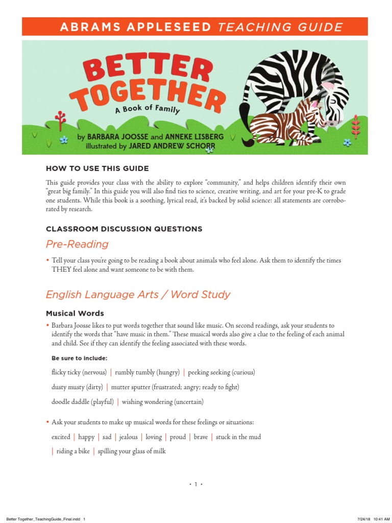 Better Together Teaching Guide | PDF | Reading (Process)