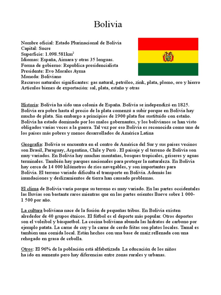 HISTORIA DE Bolivia | PDF | Viajes y turismo | Religión y espiritualidad