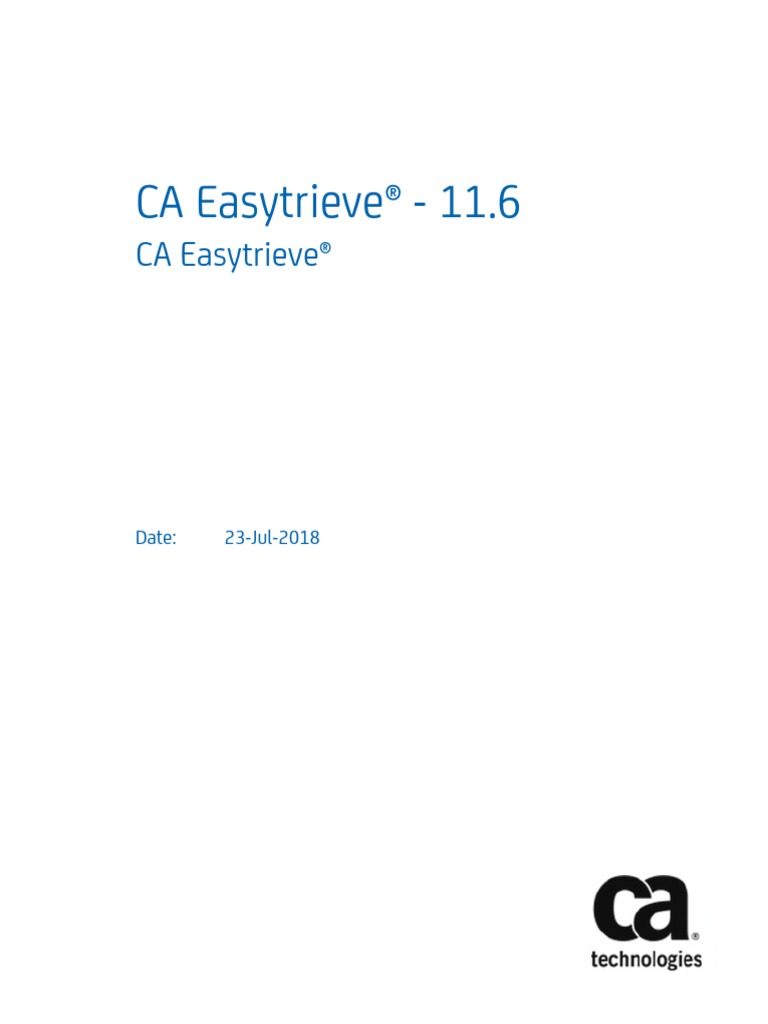 CA Easytrieve® - 11.6 - ENU - 20180723 | PDF | Parameter (Computer Programming) | Operating System