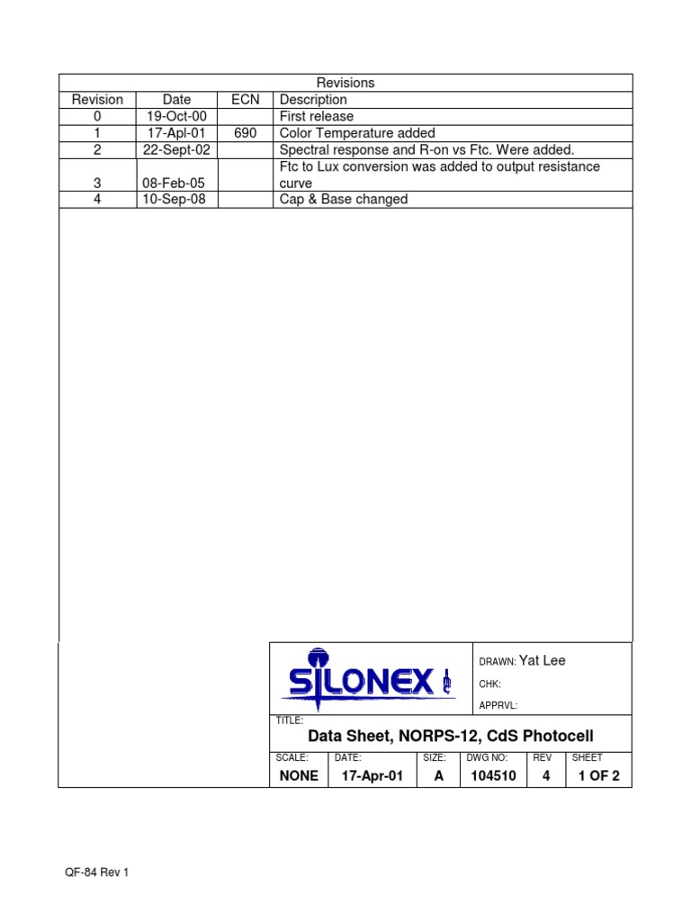 LDR Orp12 | PDF | Electrical Resistance And Conductance | Optics