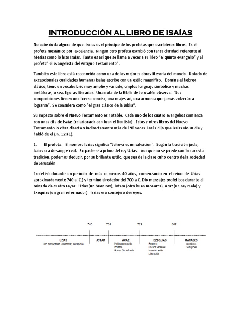 Introducción Al Libro de Isaías | PDF | Isaias | Mesías