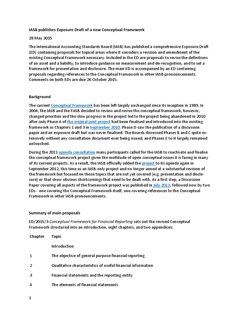 Exposure Draft New Conceptual Framework | PDF | International Financial ...
