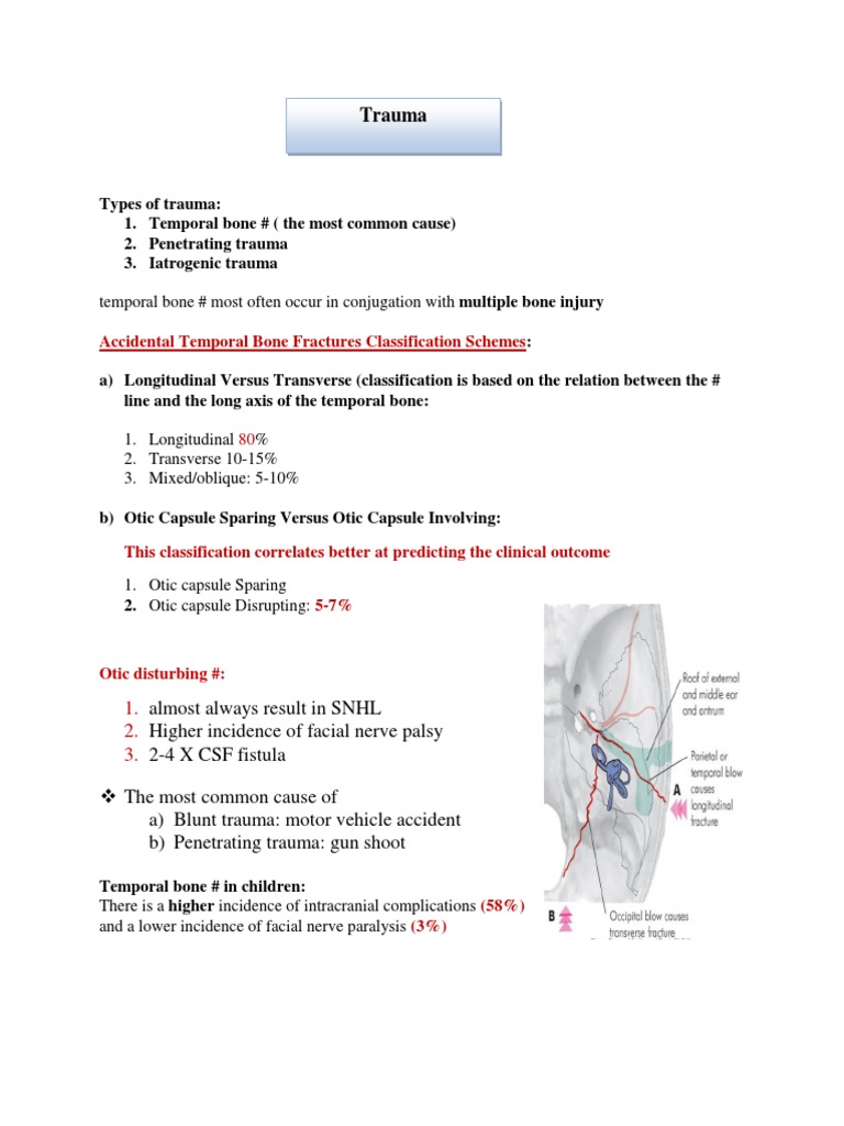 Trauma: Accidental Temporal Bone Fractures Classification Schemes | PDF ...