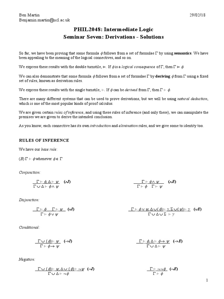 SeminarSeven Solutions | PDF | Logical Consequence | Logical Truth
