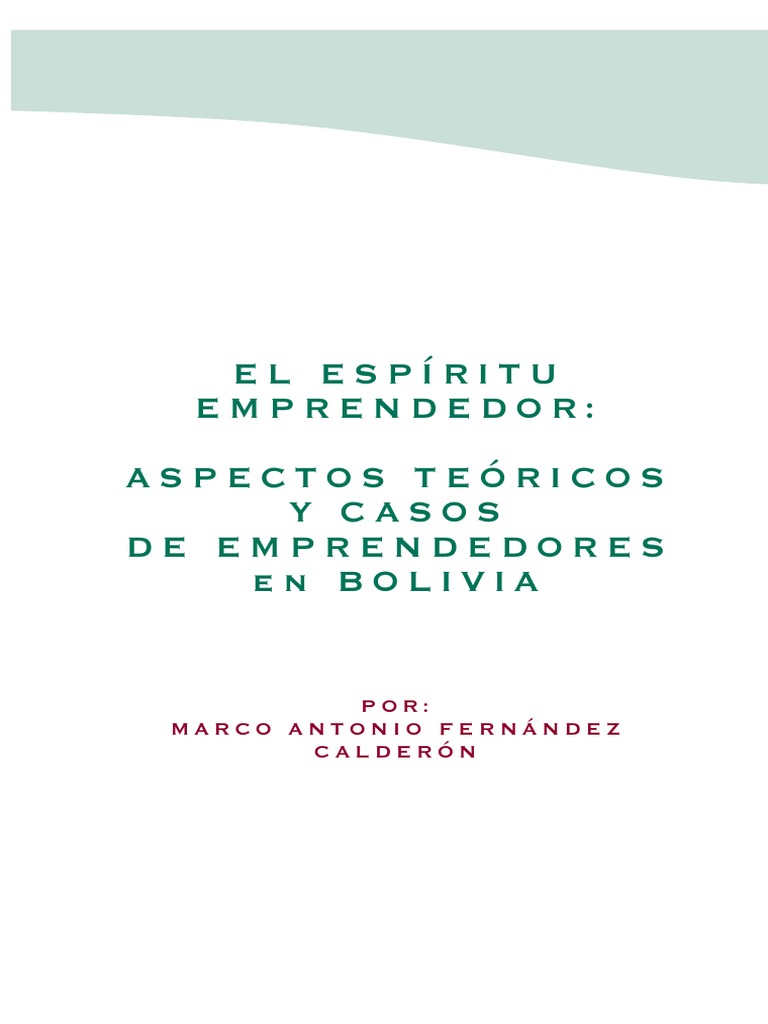 Libro El Espíritu Emprendedor 2010 Pdf Iniciativa Empresarial