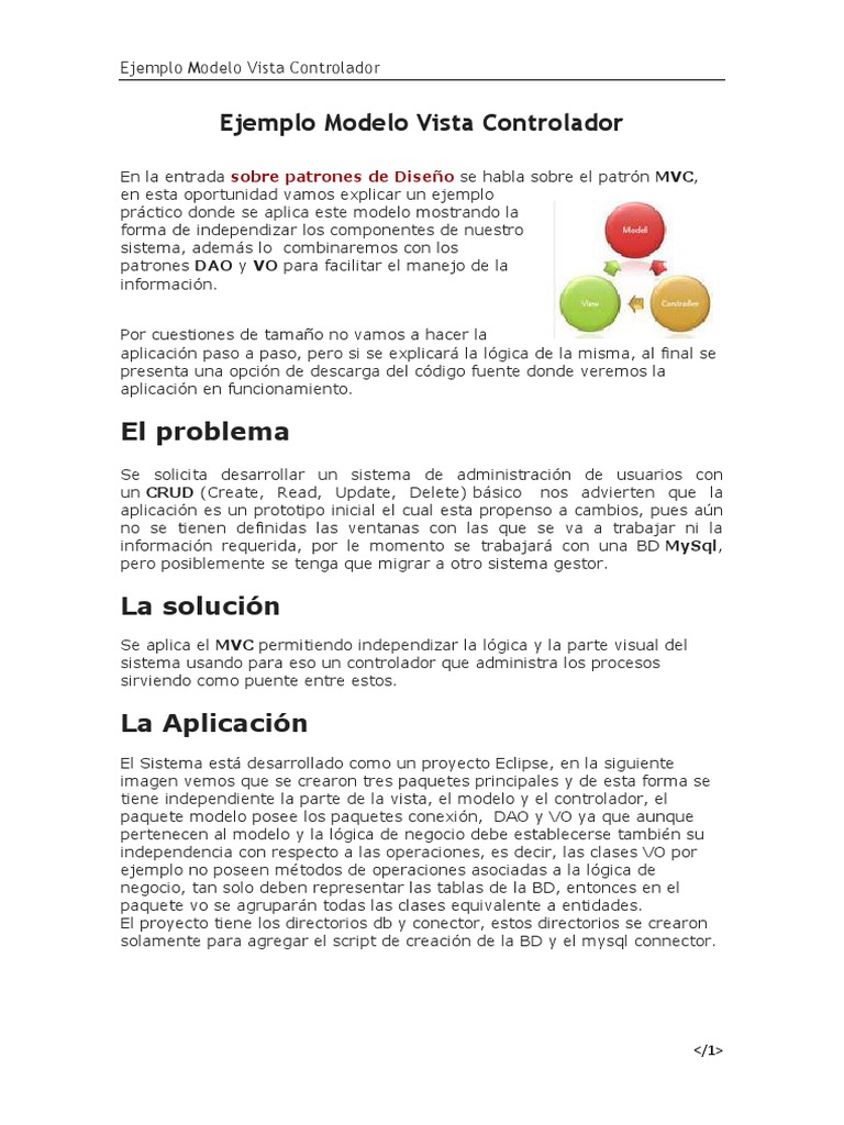 Implementación MVC con CRUD en Java | PDF | Modelo – Vista – Controlador | SQL
