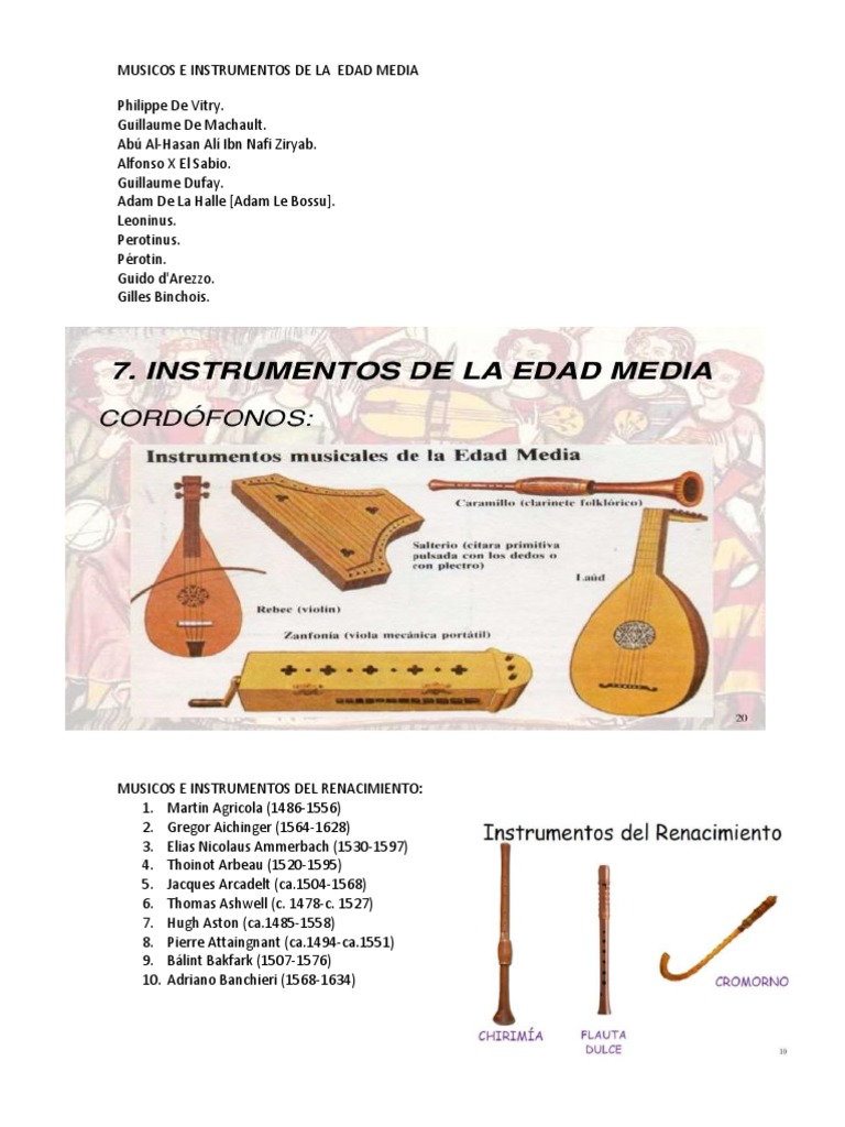 Musicos e Instrumentos de La Edad Media | Periodo de práctica común ...