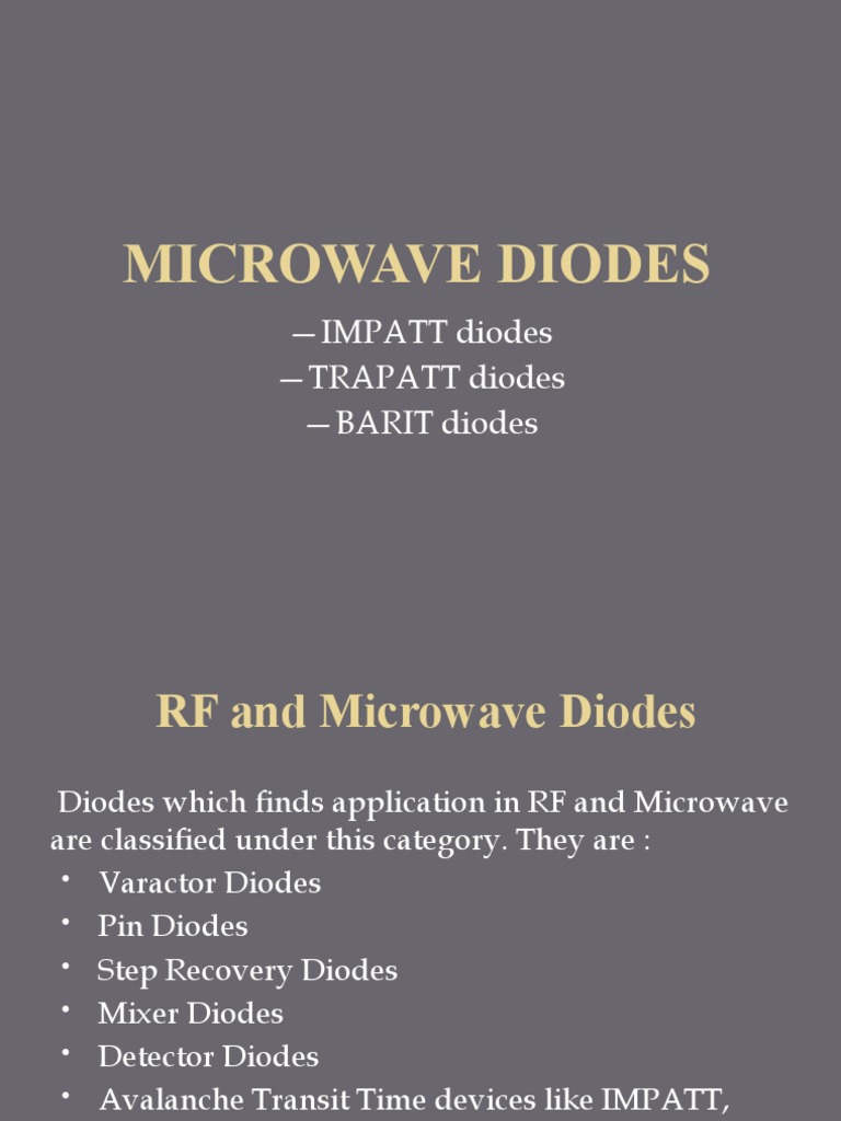 Microwave Diodes: IMPATT vs TRAPATT | PDF | Diode | Electrical Components