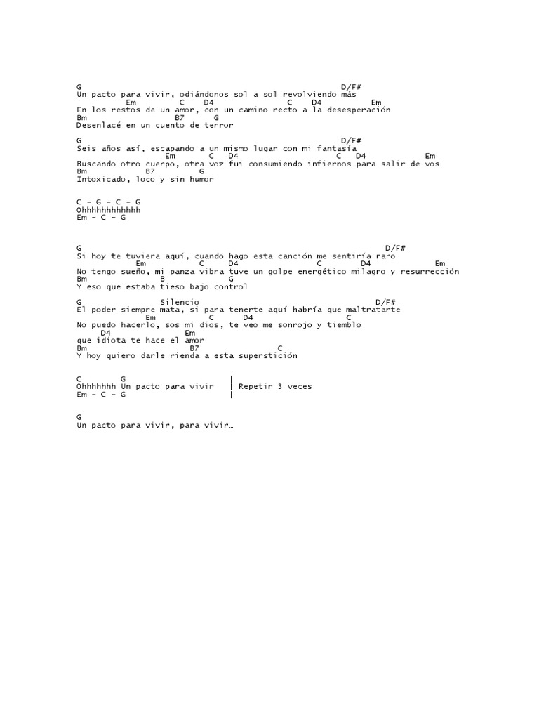 Un Pacto para Vivir - Bersuit | PDF