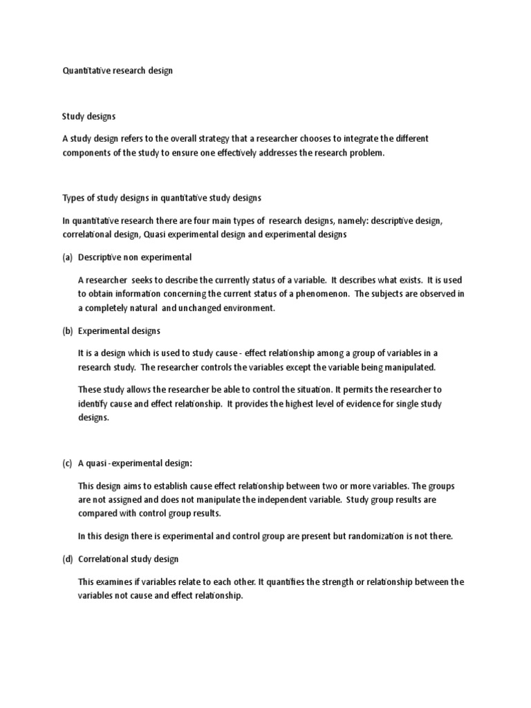 Quantitative Research Design | PDF | Teaching Methods & Materials