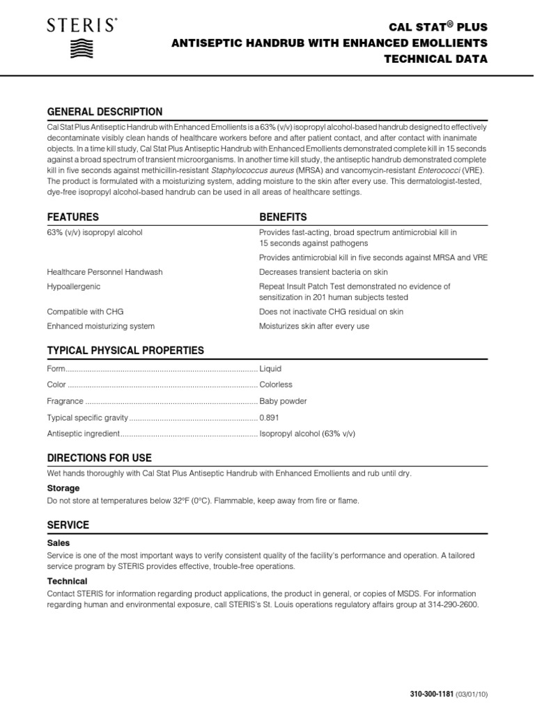 Cal Stat Plus TDS | PDF | Antimicrobial | Methicillin Resistant ...