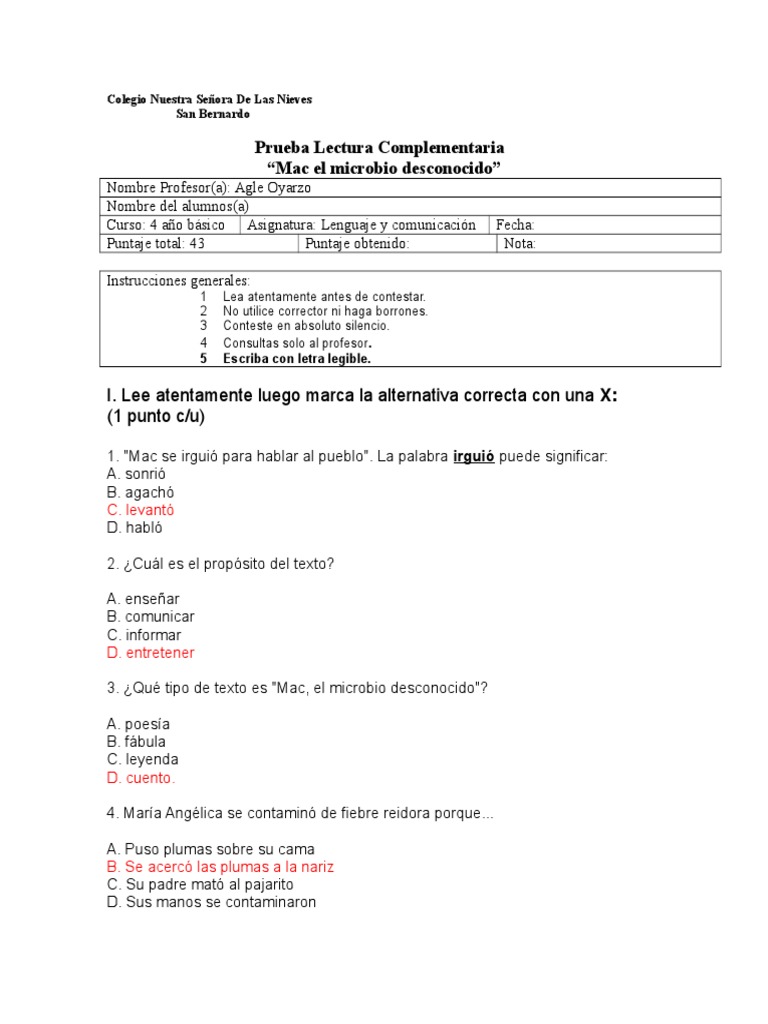 Pba Libro Mac El Microbio Desconocido 2018 4 Año Pdf