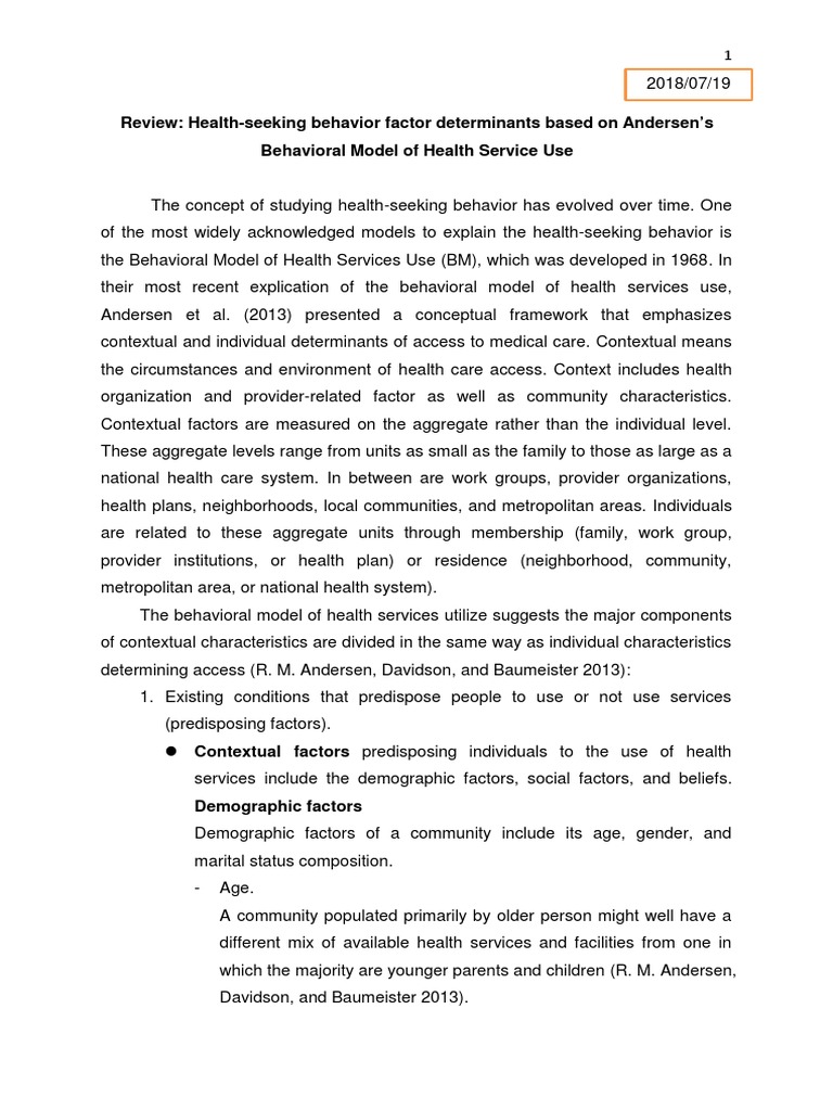 Health-Seeking Behavior Factors Analysis | PDF | Health Policy | Health ...