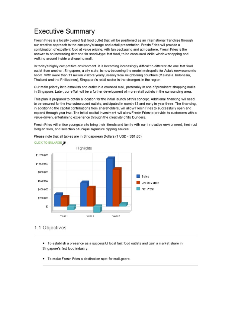 Business Plan TEMPLATE | PDF | Retail | Fast Food