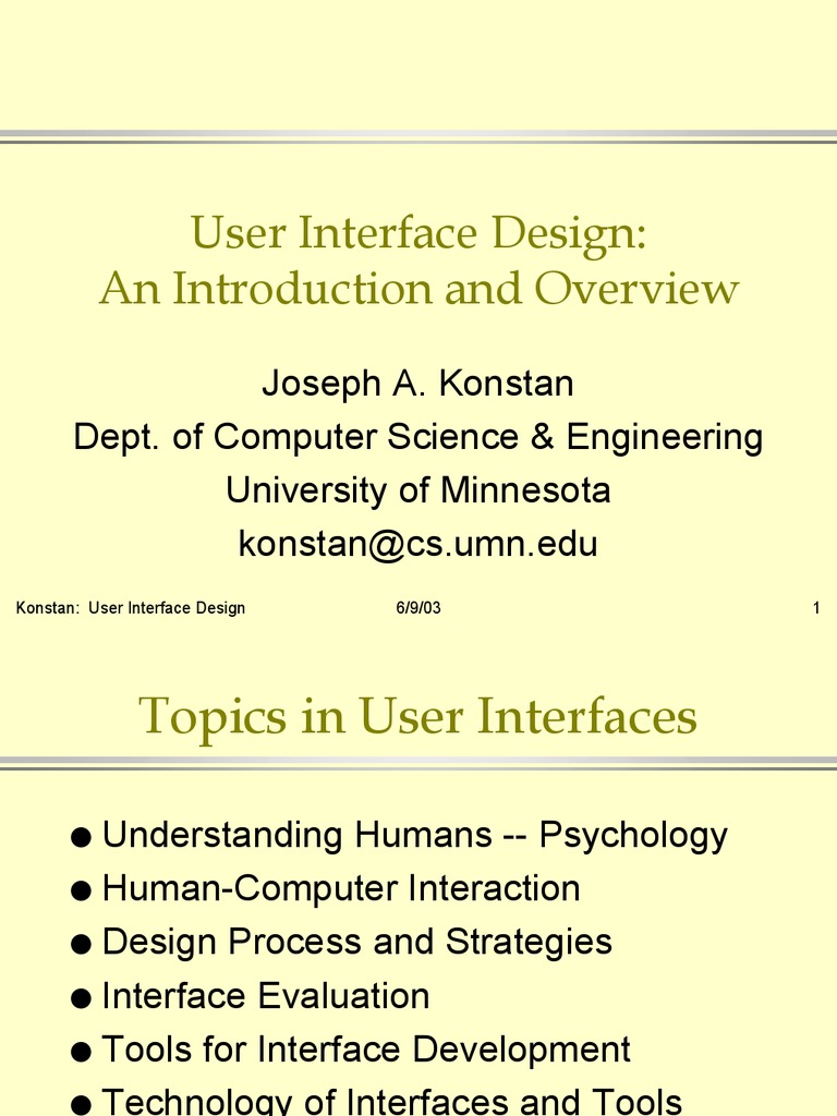 An Introduction to User Interface Design Process and Psychology | PDF ...