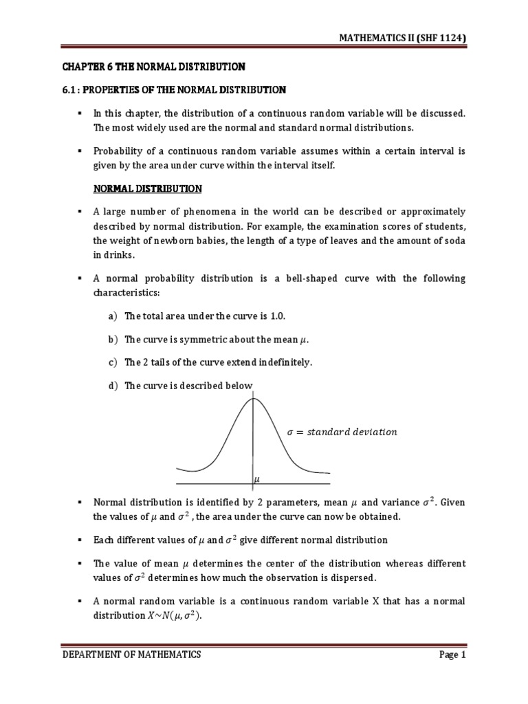 Understanding the Normal Distribution through Examples of its Wide ...