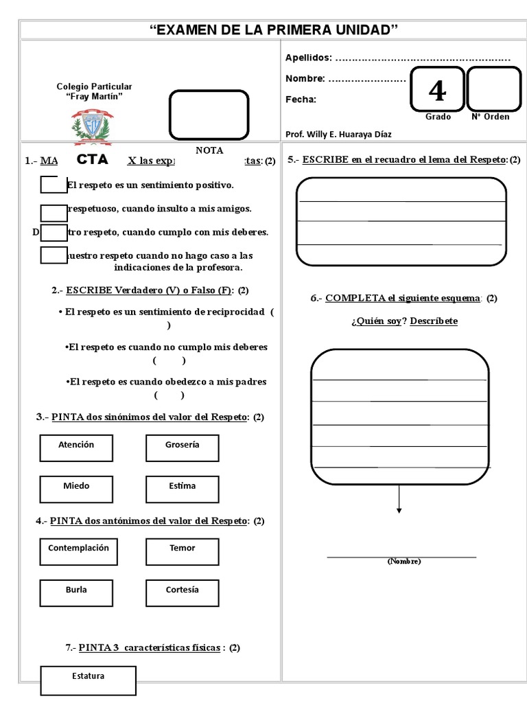 Formato de Examen1 | PDF
