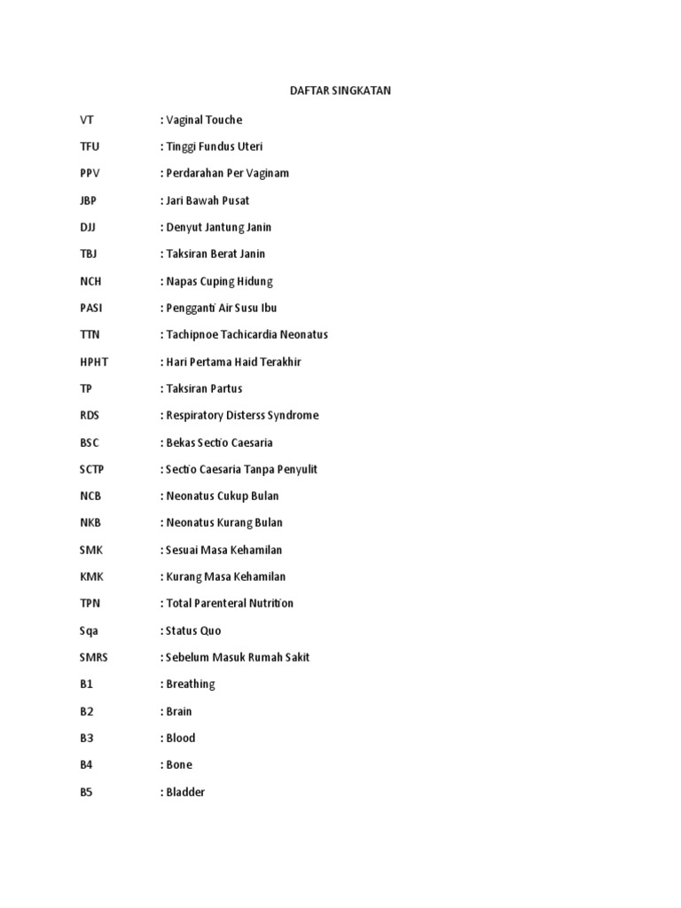 Daftar Singkatan | PDF