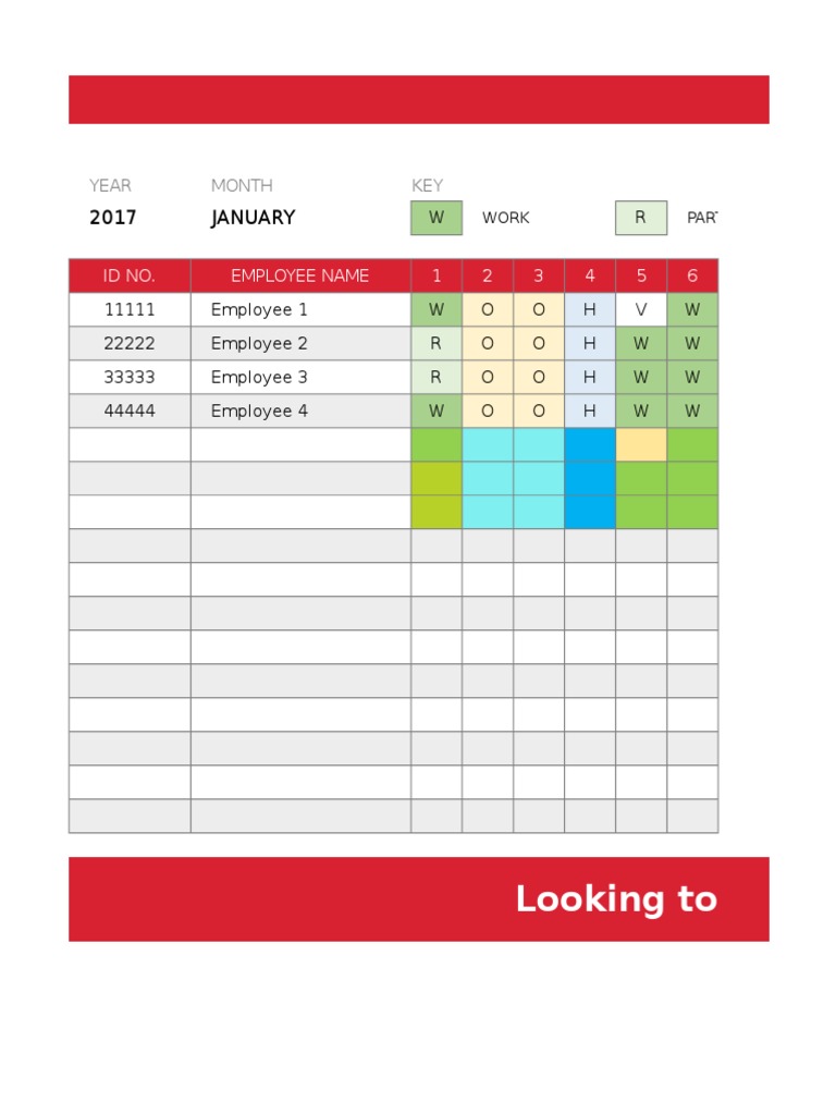 Monthly Schedule Template Crew App | PDF