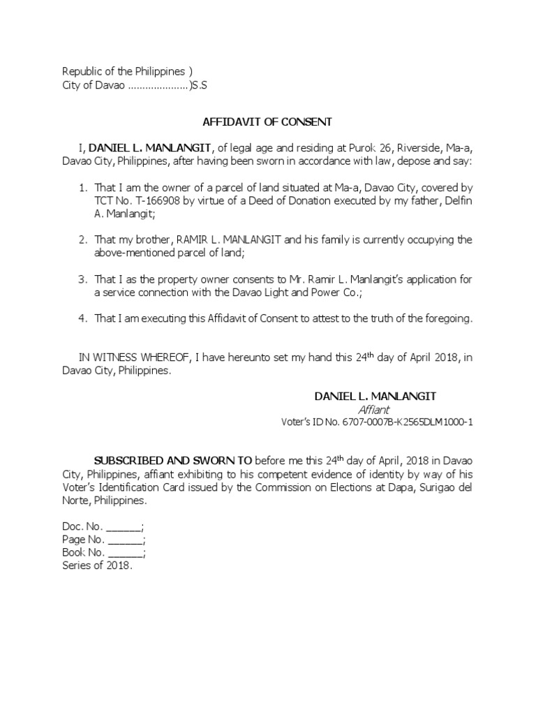 Affidavit of Consent | PDF