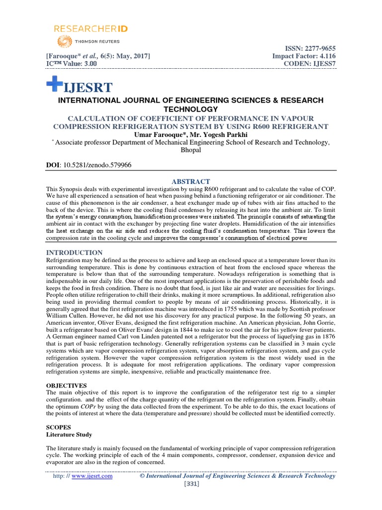 Umar Farooque | PDF | Chlorofluorocarbon | Refrigeration