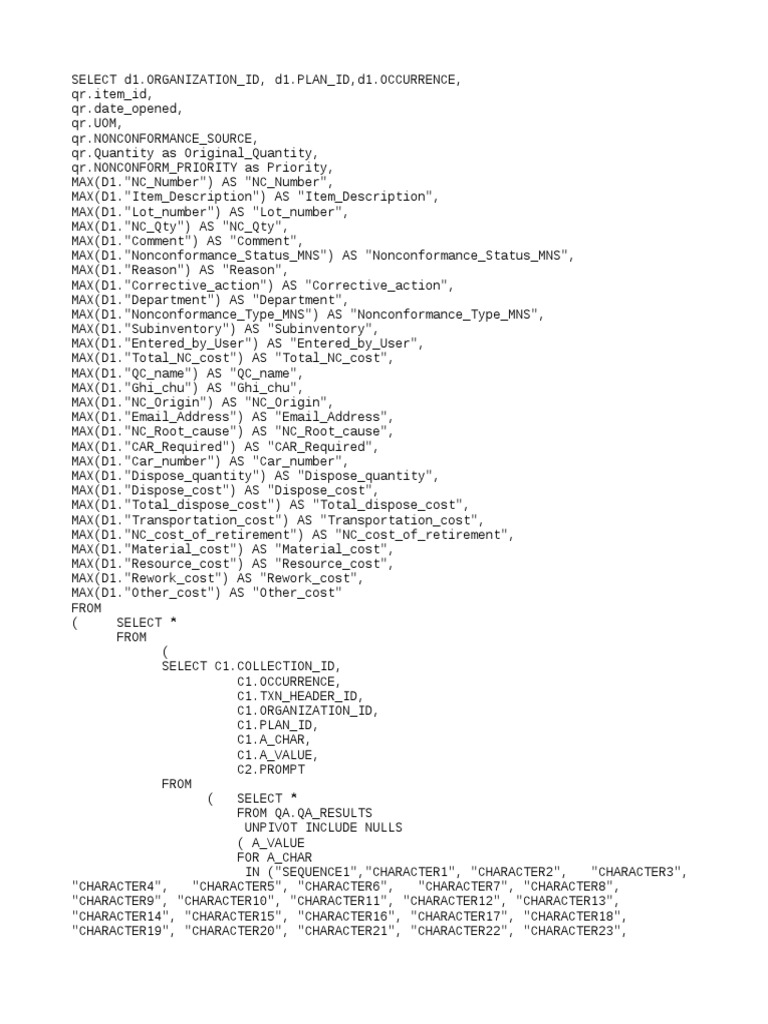 Script To Arrange Oracle Quality Result | PDF | Computing | Business