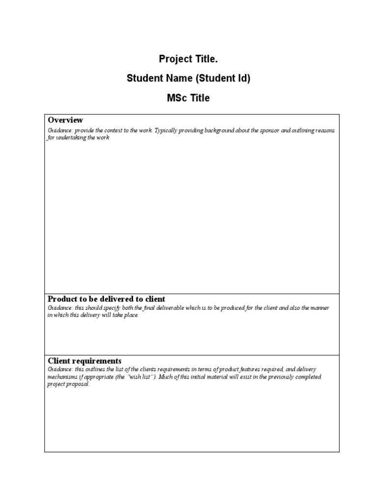 MSc Project Terms of Reference Guide | PDF | Cognition